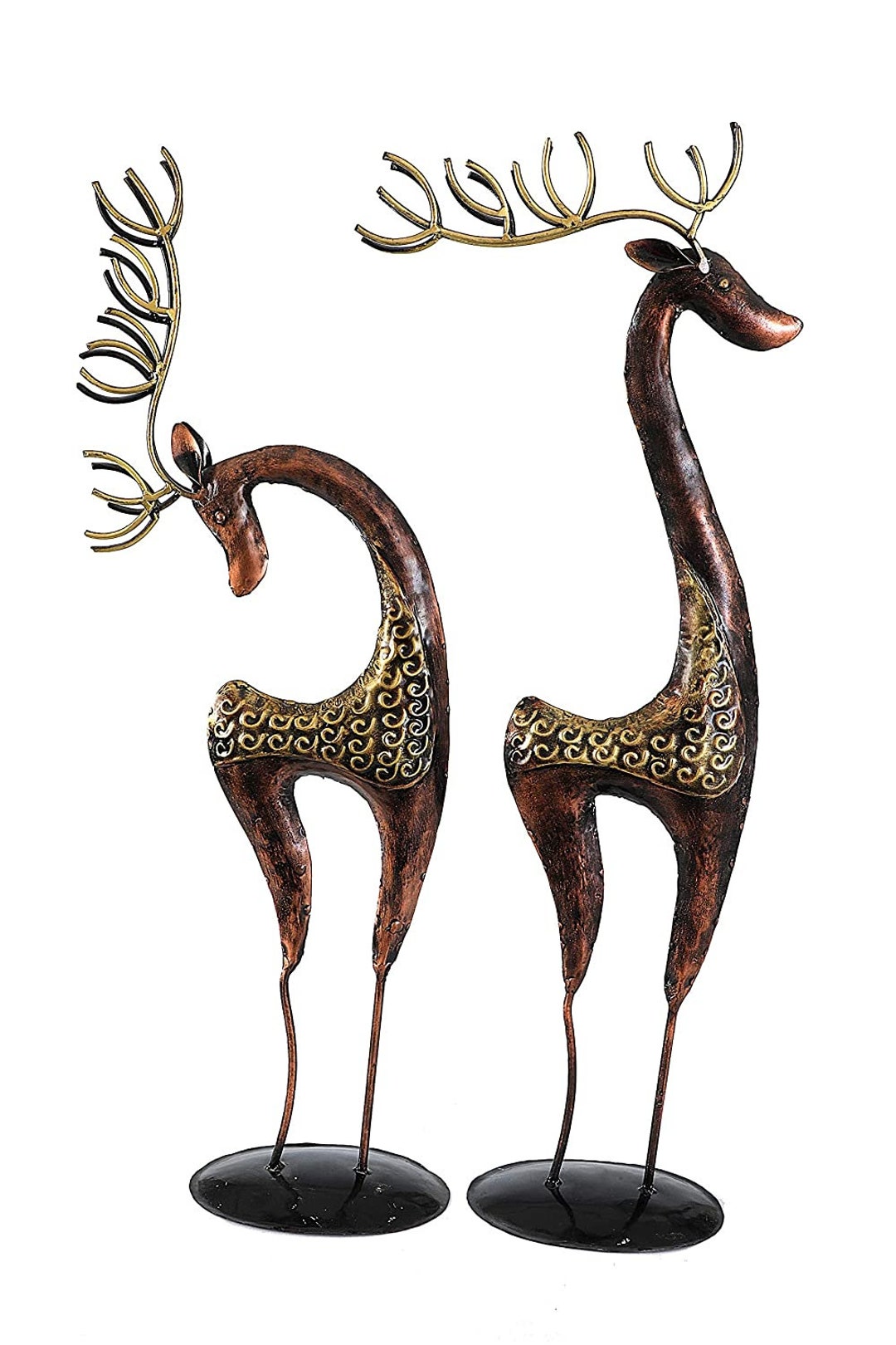 2pcs, Couple Deer, Iron Craft Deer Family, Home Decorative Showpiece ...