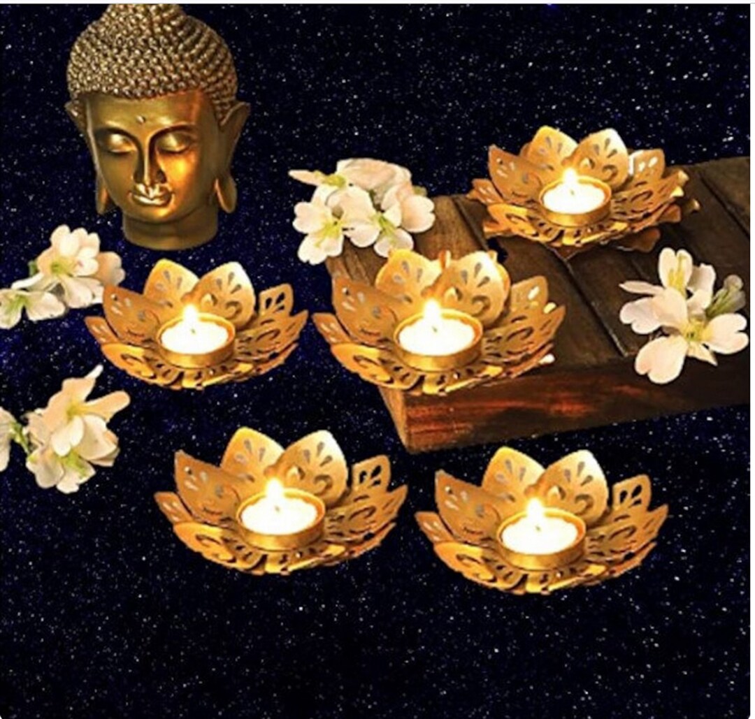 Set of 4 Brass Diyas, Akhand Diyas, Pooja Accessories, Diwali Diyas for ...