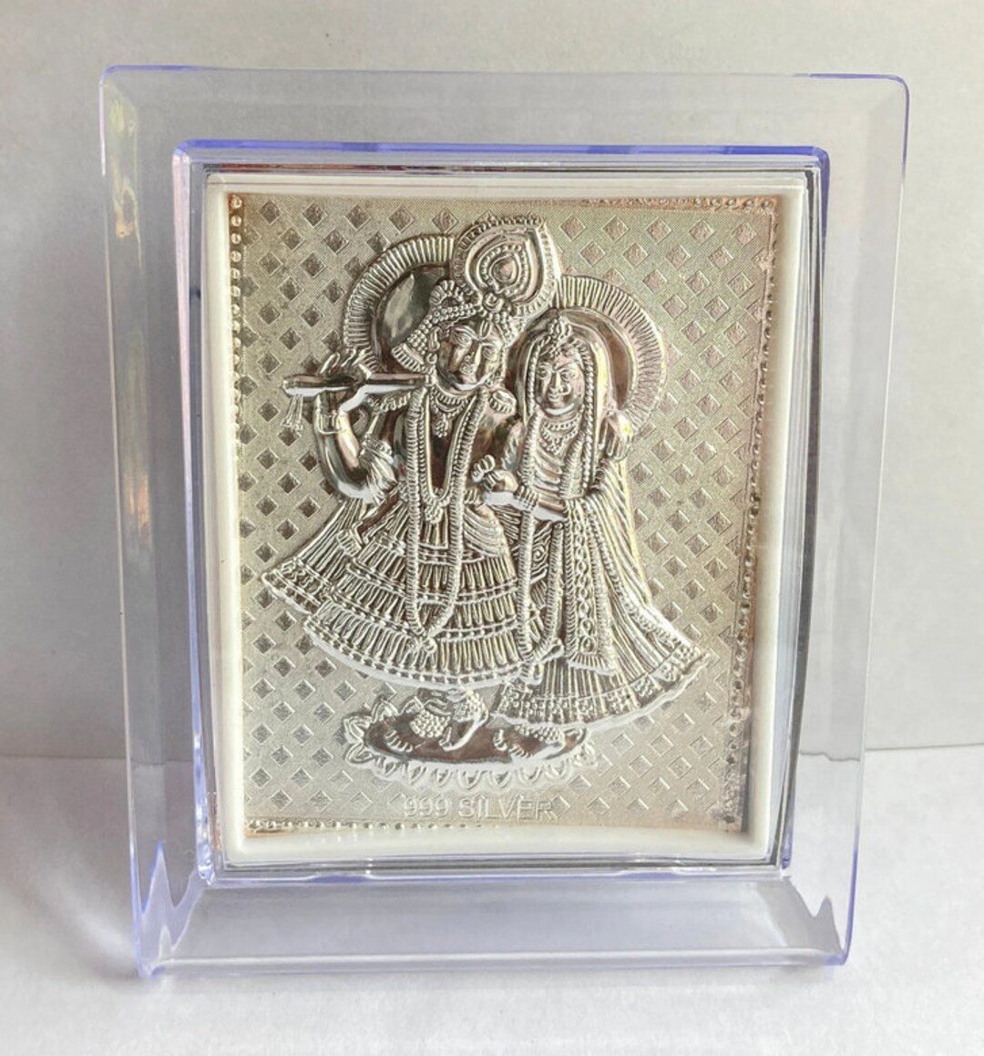 999 Pure Silver Radha Krishna Photo Frame for Gift, Return Gifts Item ...