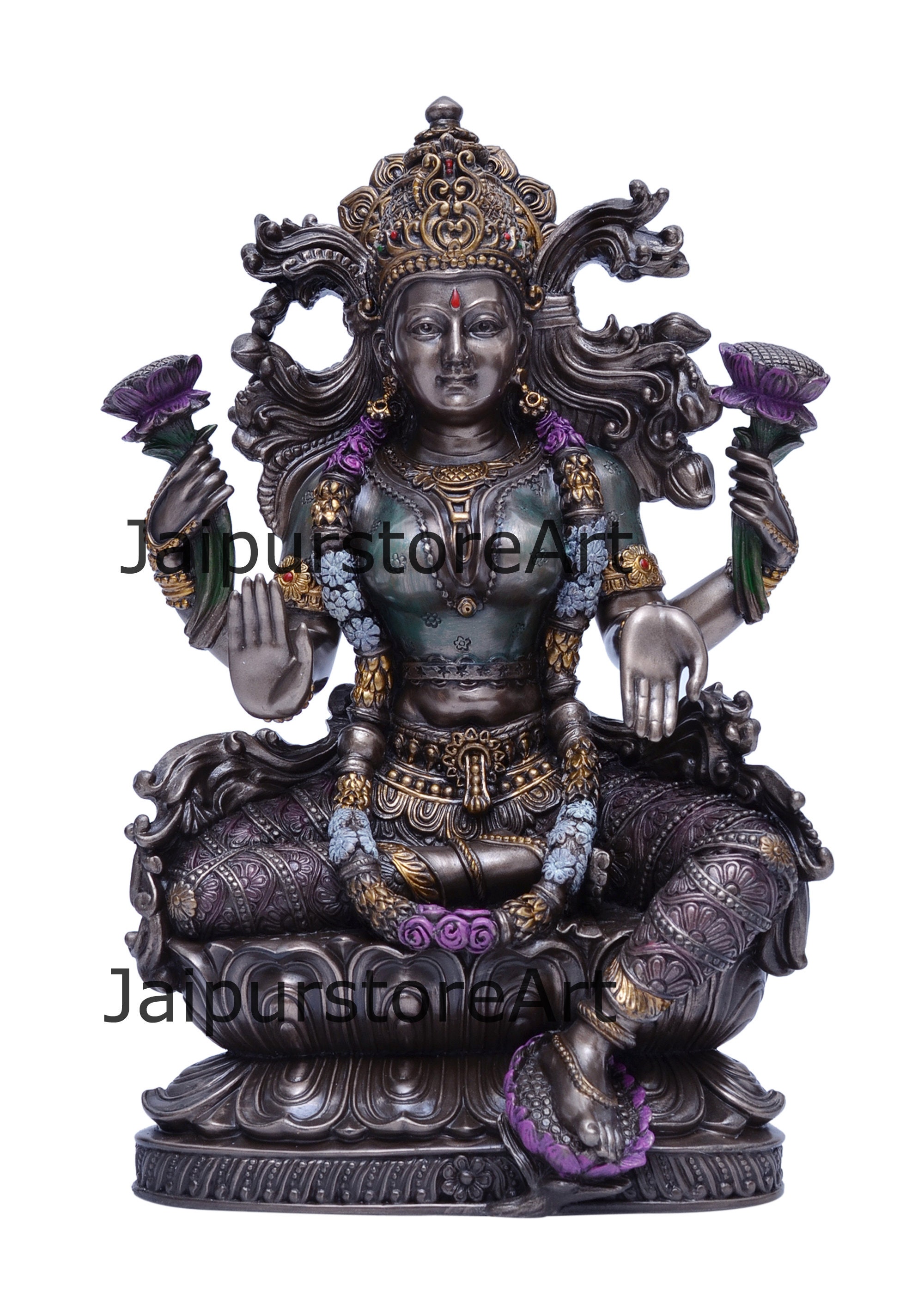 fertility Sitting Lakshmi good fortune Goddess Laxmi Statue prosperity ...