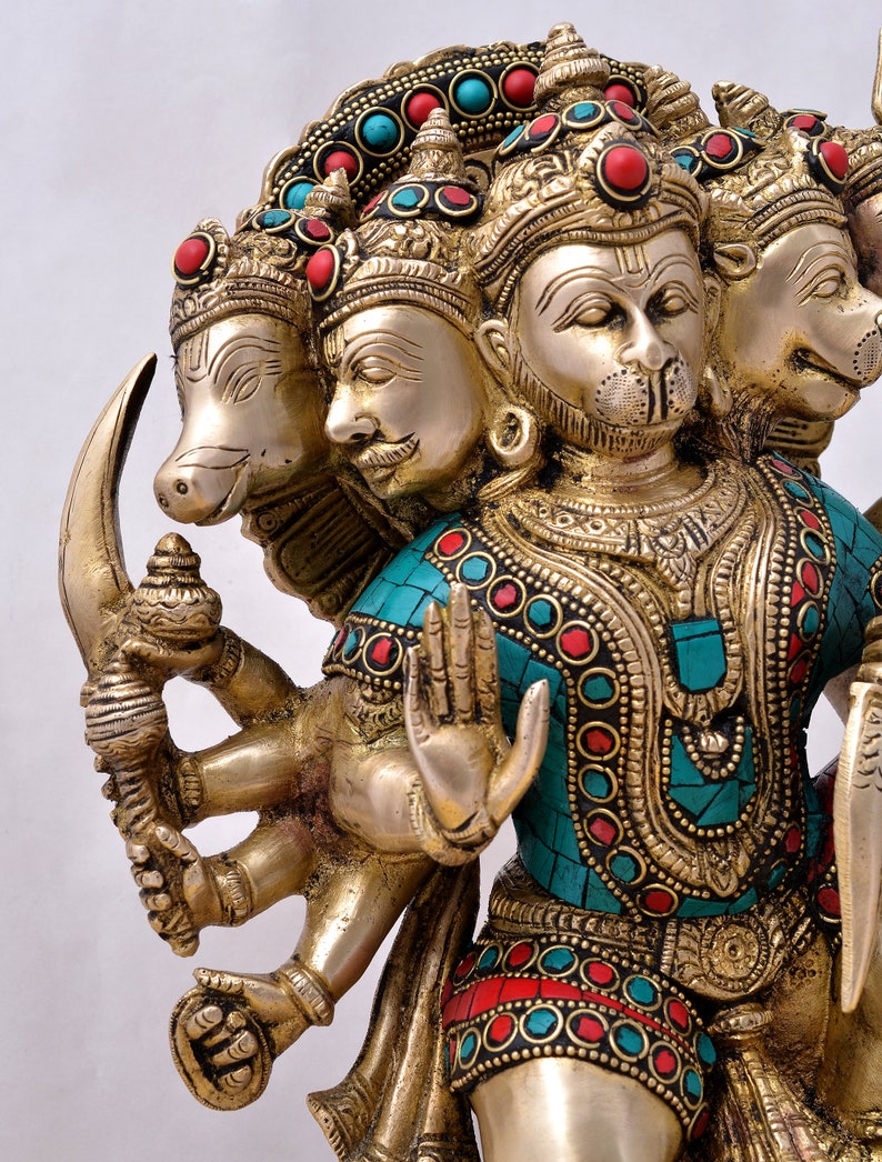 Hanuman Statue Five Face Panchmukhi Hanuman Brass Statue - Etsy