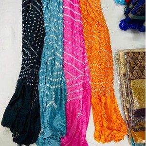 Indian Wholesale Lot of Solid Color Bandhani Bhandej Silk Dupatta ...