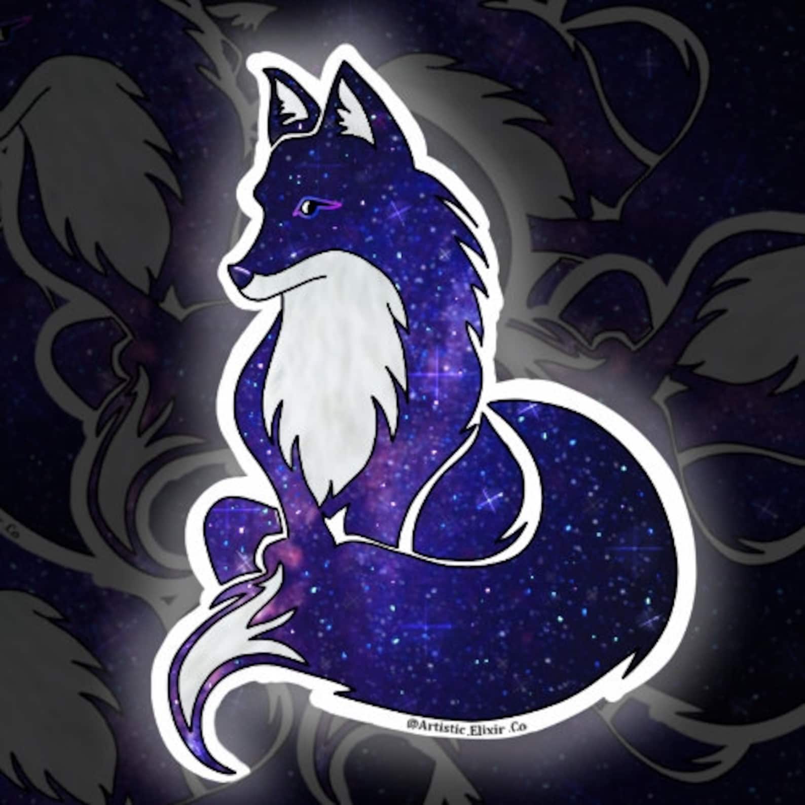 Galaxy fox sticker Celestial Fox Vinyl Sticker Space Fox | Etsy