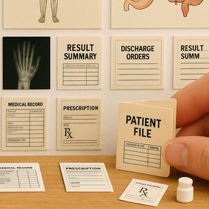 Printable 1:12 Scale Medical Charts, Patient Files & X-rays, Dollhouse ...