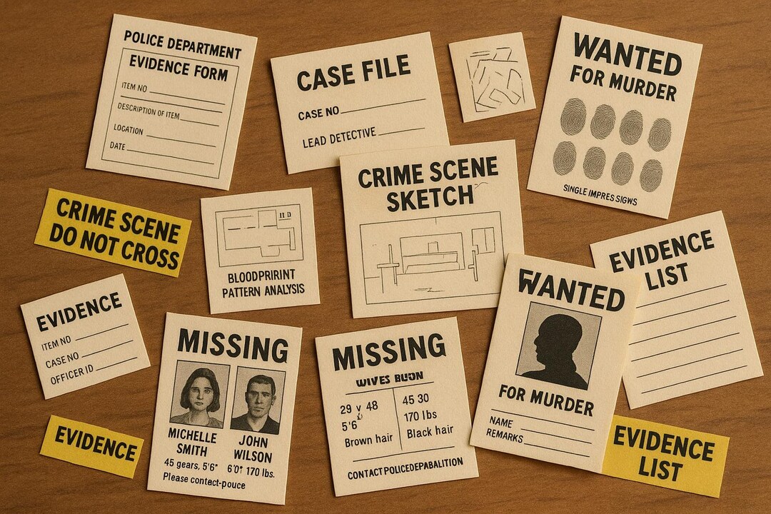 Dollhouse Miniature Crime Scene Printable | 1:12 Scale Police Files ...