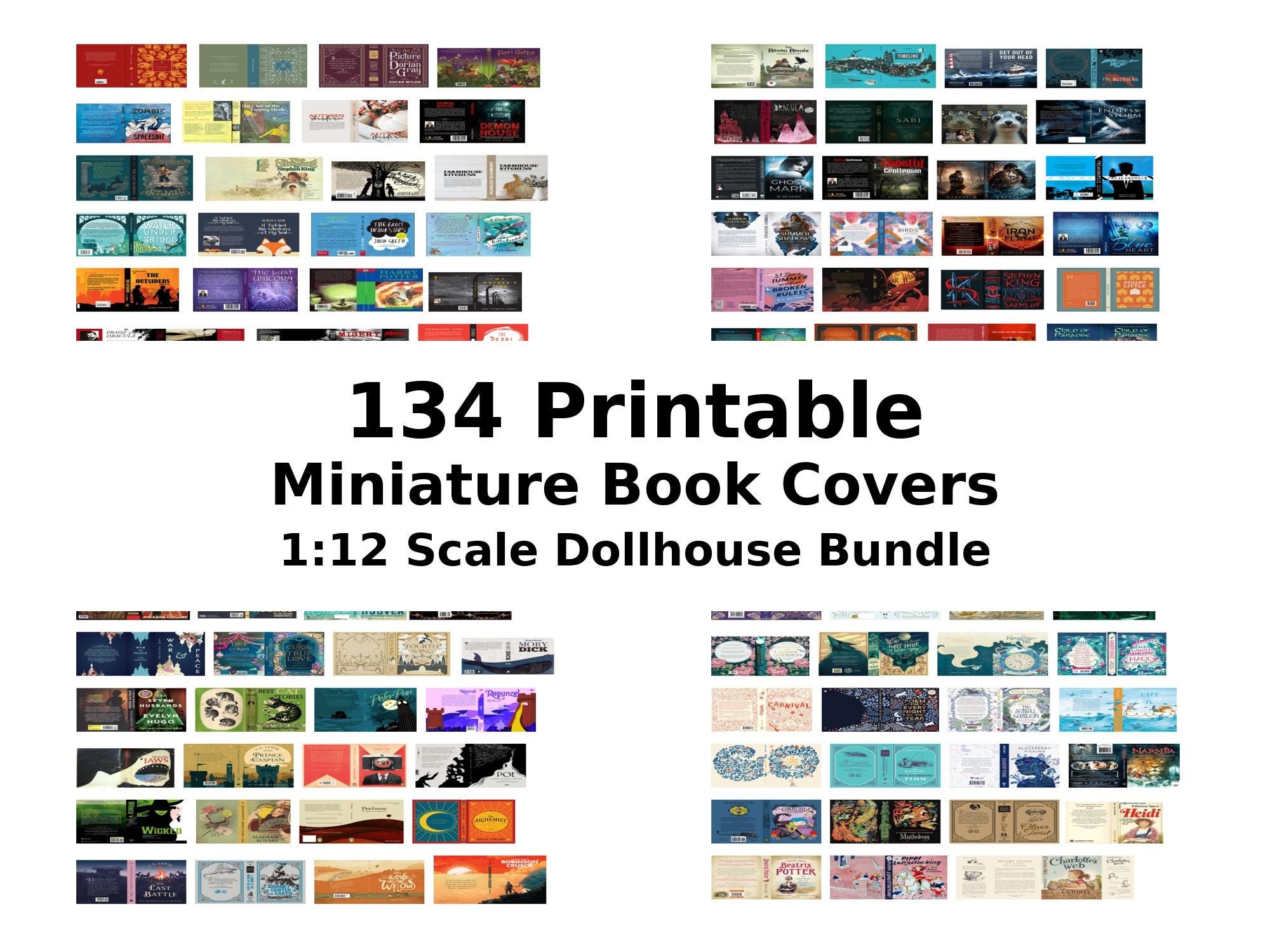 134 Printable Miniature Book Covers | 1:12 Scale Dollhouse Books ...