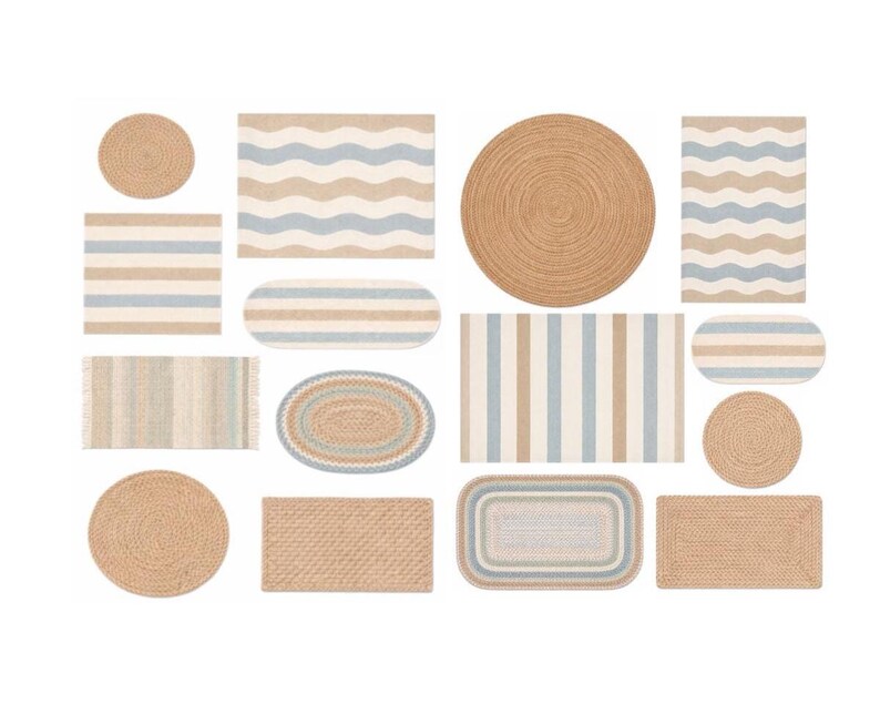 Printable Dollhouse Rugs 1:12 Scale | Miniature Rug Set | Dollhouse ...