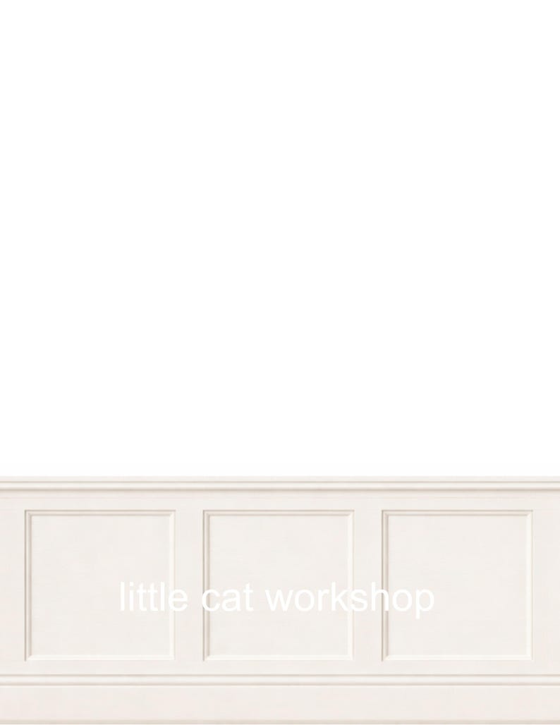Miniature Dollhouse Cream Wainscoting Panel Wallpaper | 1:12 Scale ...