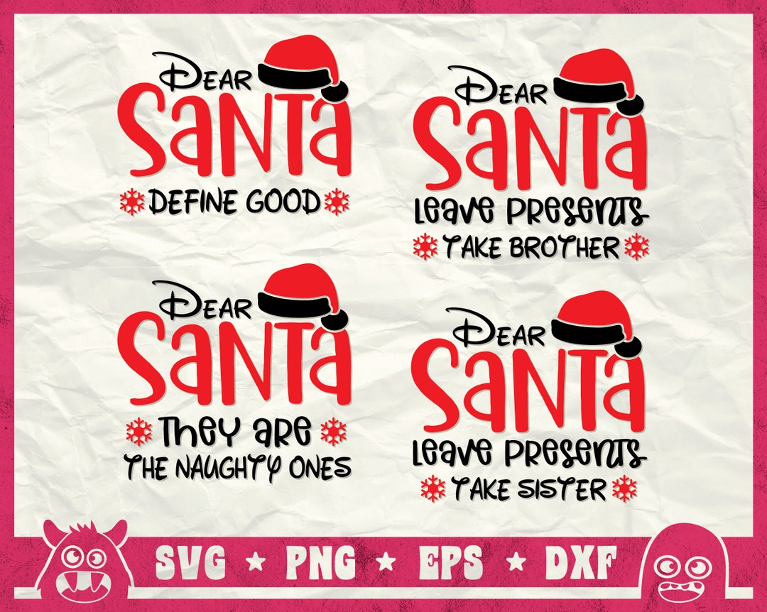 Dear Santa Svg, Christmas Svg Bundle, Funny Christmas Svg, Family ...