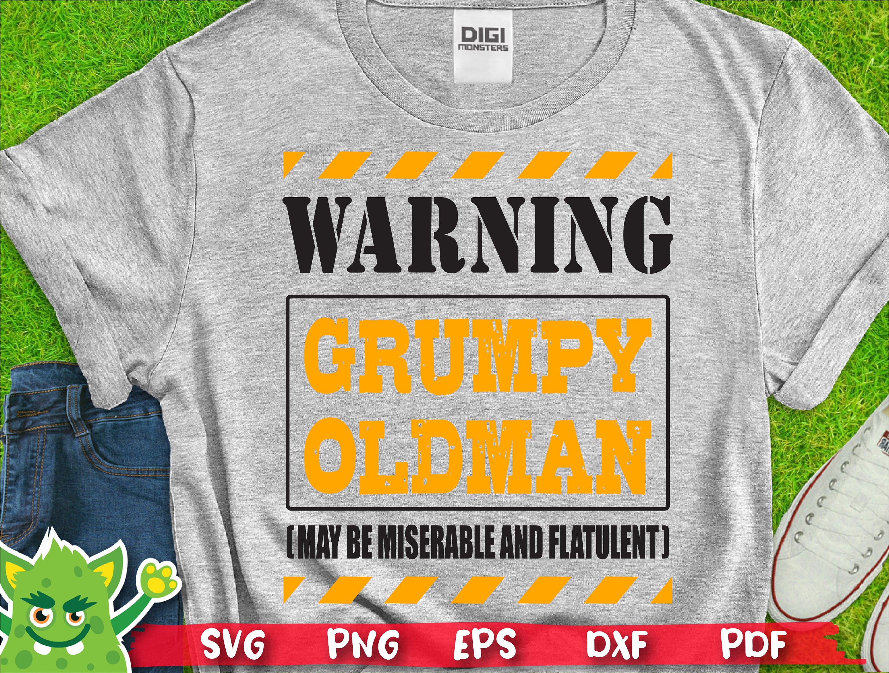 Warning Grumpy Oldman May Be Miserable And Flatulent Svg Old | Etsy
