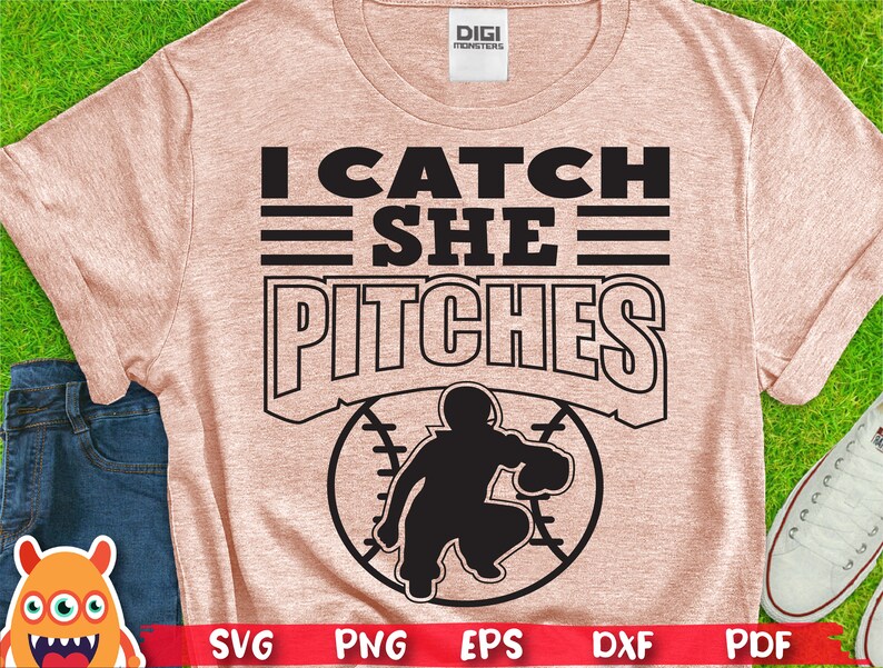 Fast Pitch Softball Svg I Pitch She Catches Svg I Catch She - Etsy