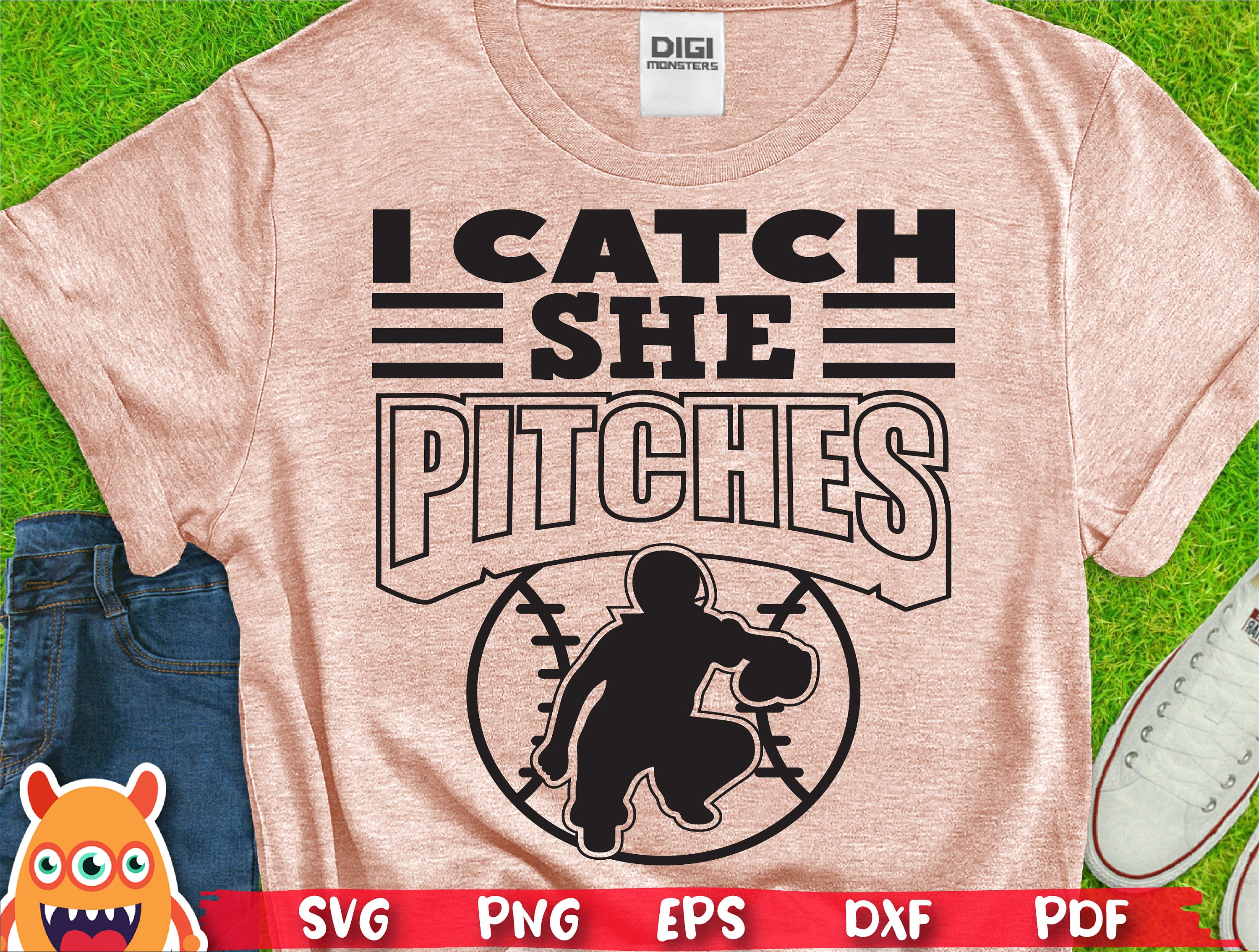 Fast Pitch Softball Svg I Pitch She Catches Svg I Catch She - Etsy