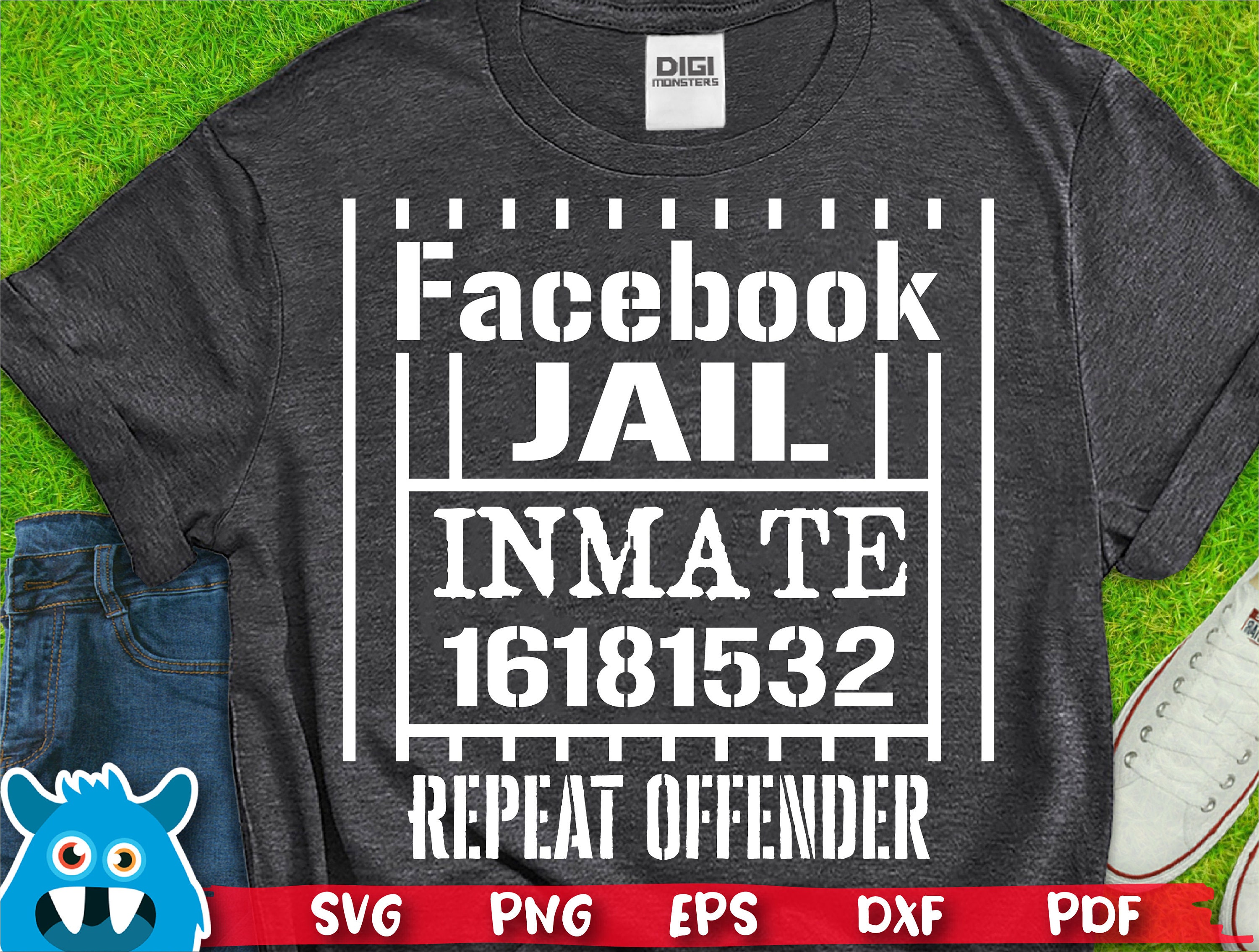 Facebook Jail Inmate Repeat Offender Svg FB Jail Svg | Etsy