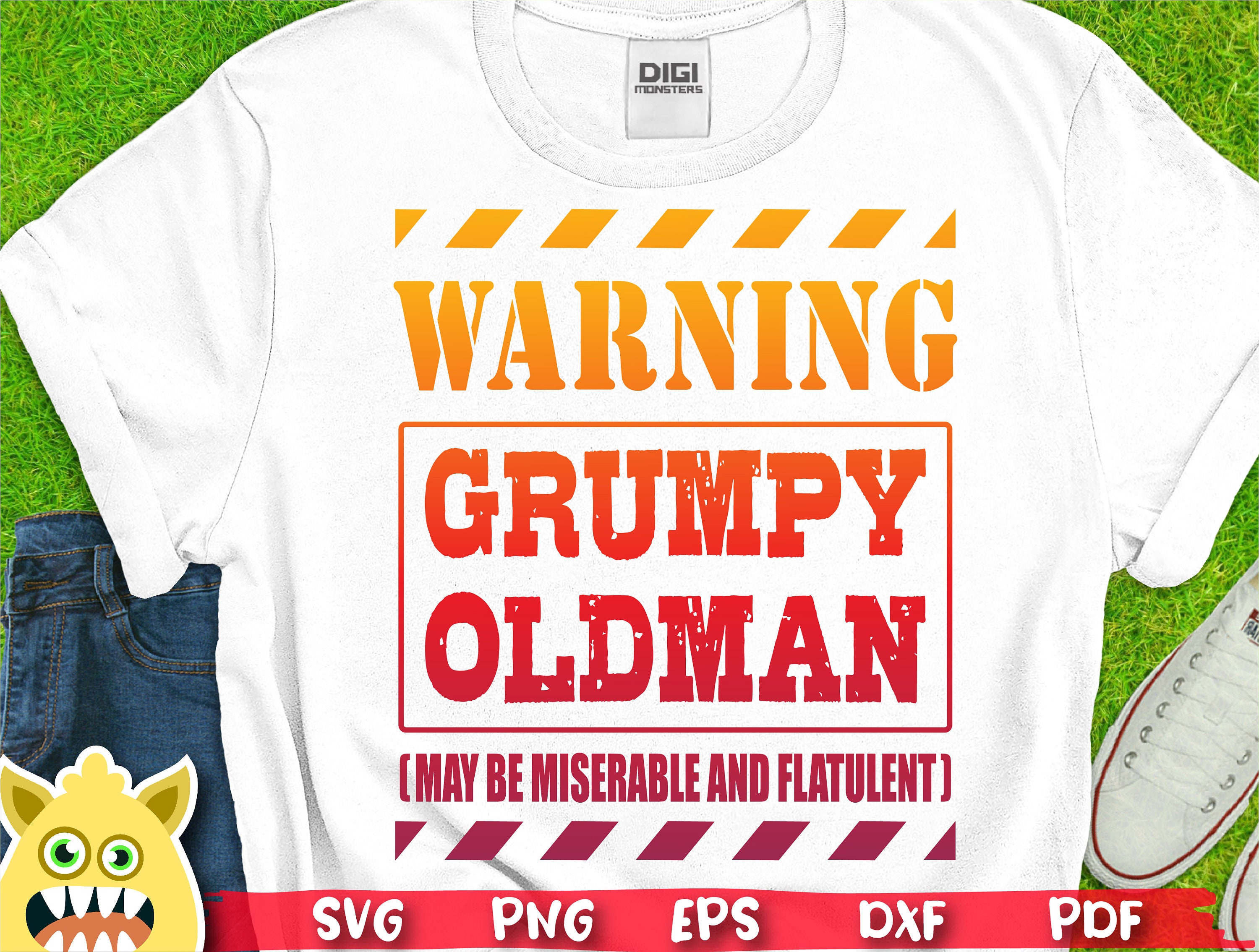 Warning Grumpy Oldman May Be Miserable And Flatulent Svg Old | Etsy