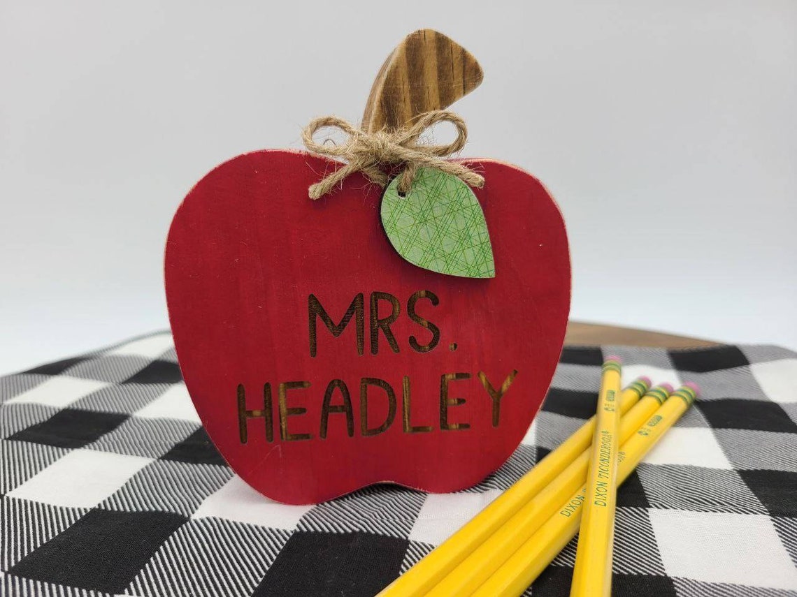 Personalized Teacher's Apple - Etsy
