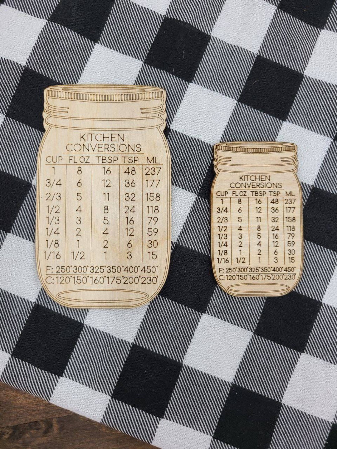 Engraved Wooden Kitchen Conversion Chart - Etsy