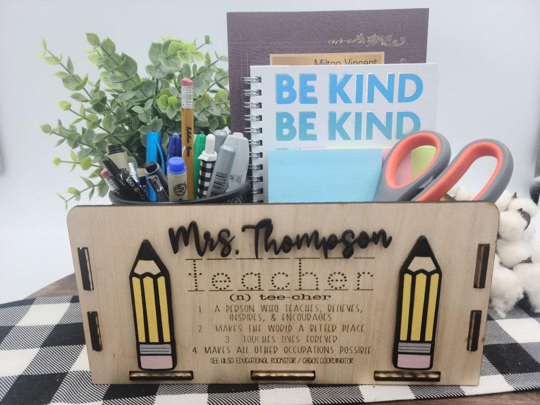 Personalized Teacher and School Desk Caddy - Etsy