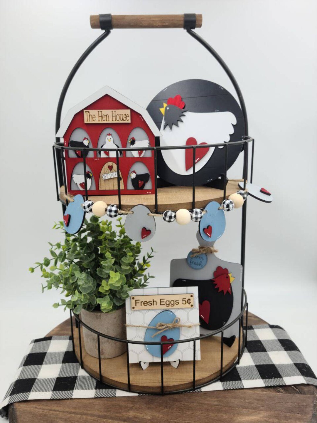 Farm / Chicken Tiered Tray Set tray NOT Included - Etsy