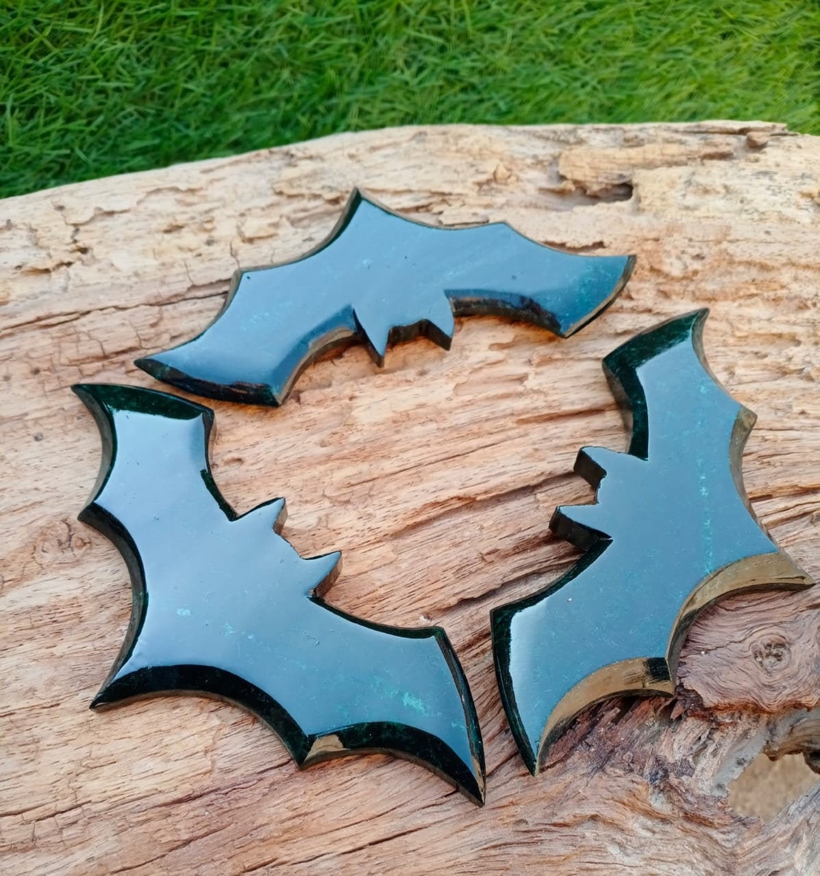 Bats 3 Pieces Handmade Natural Stone Black Serpentine Carving. - Etsy UK