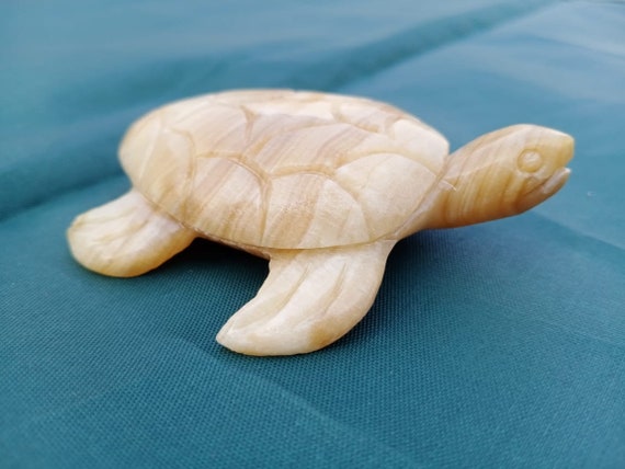 Turtles 5 Pieces Handmade Natural Stone Coke Calcite Carving. | Etsy