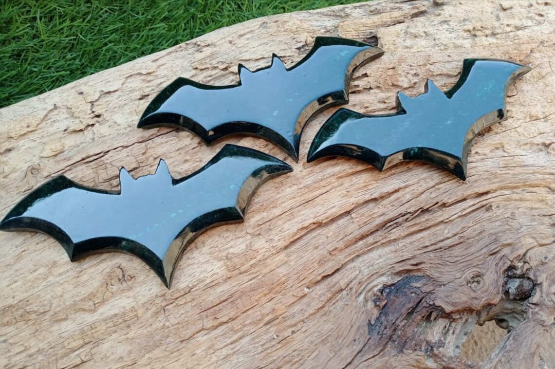Bats 3 Pieces Handmade Natural Stone Black Serpentine Carving. - Etsy UK