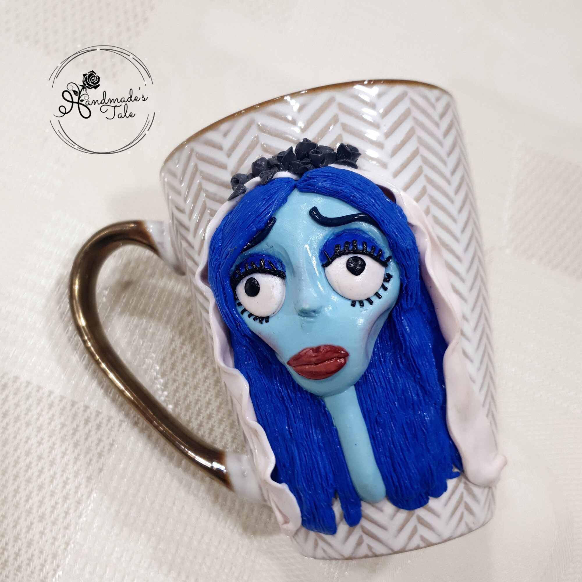 Corpse Bride Handmade Mug With Polymer Clay - Etsy