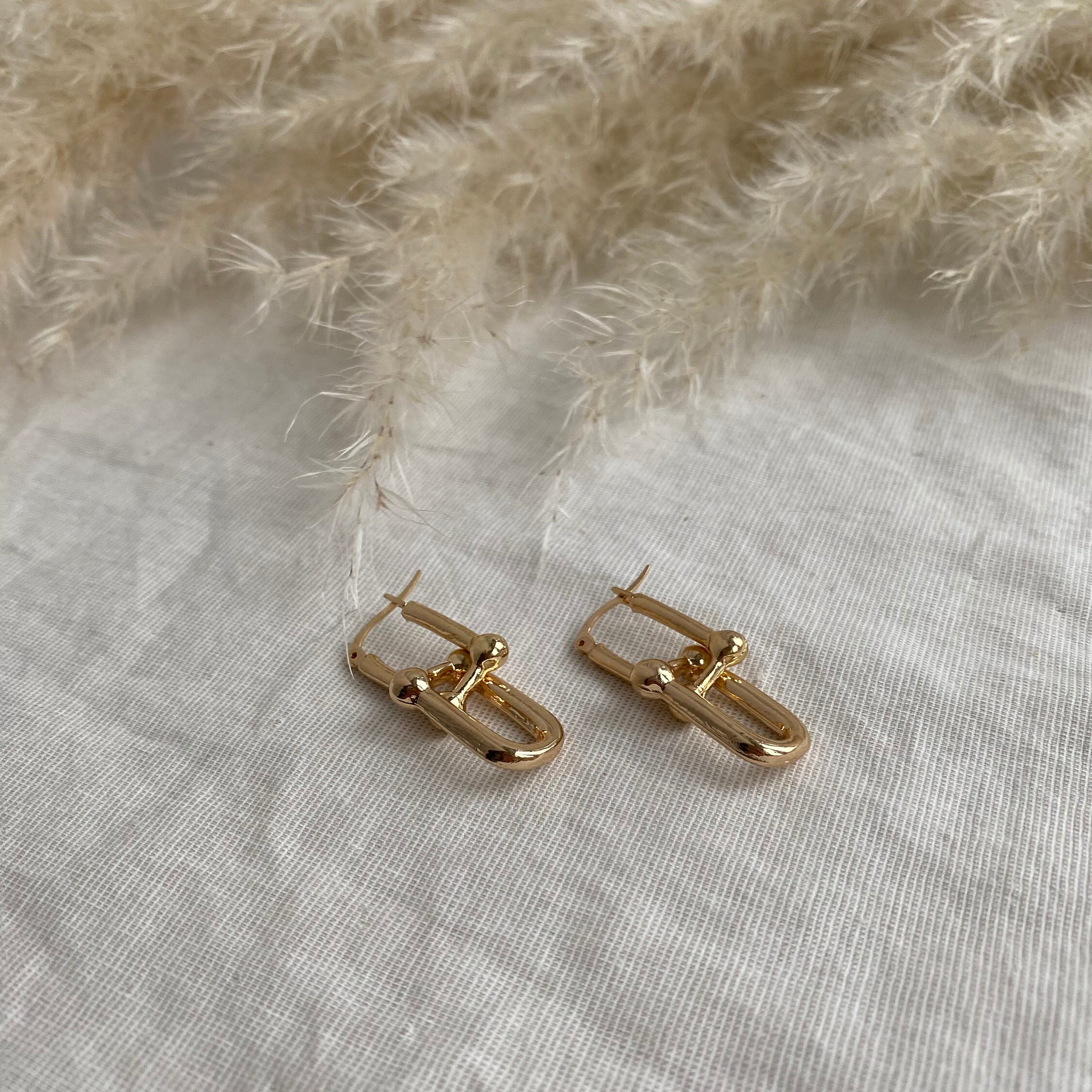 Thick Gold Color Link Choker, Link Chain Necklace, , Rectangle Chain ...