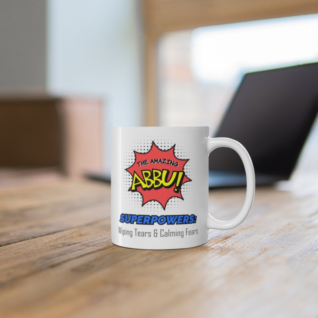 Amazing Abbu, Bionic Baba, Daring Daddy Super Dad Comic Superhero Mug ...