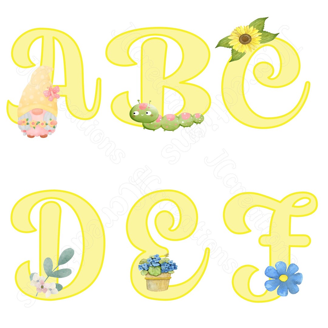 Spring~summer Alphabet Set Sublimation/printable PNG - Etsy