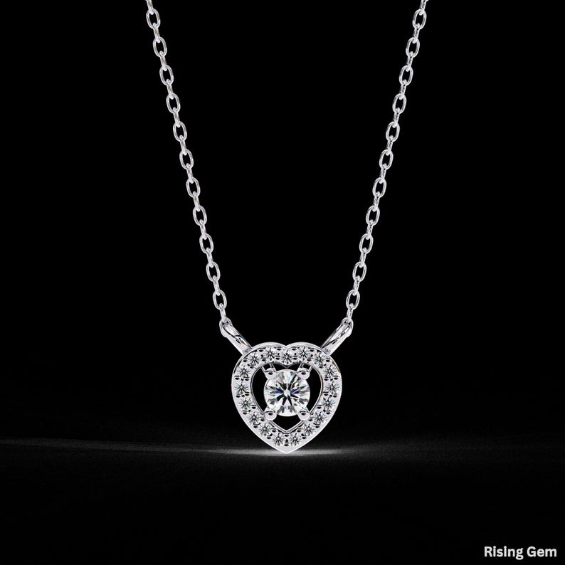 Lab Grown Diamond Heart Shape Halo Pendant in Yellow Gold - Anniversary ...