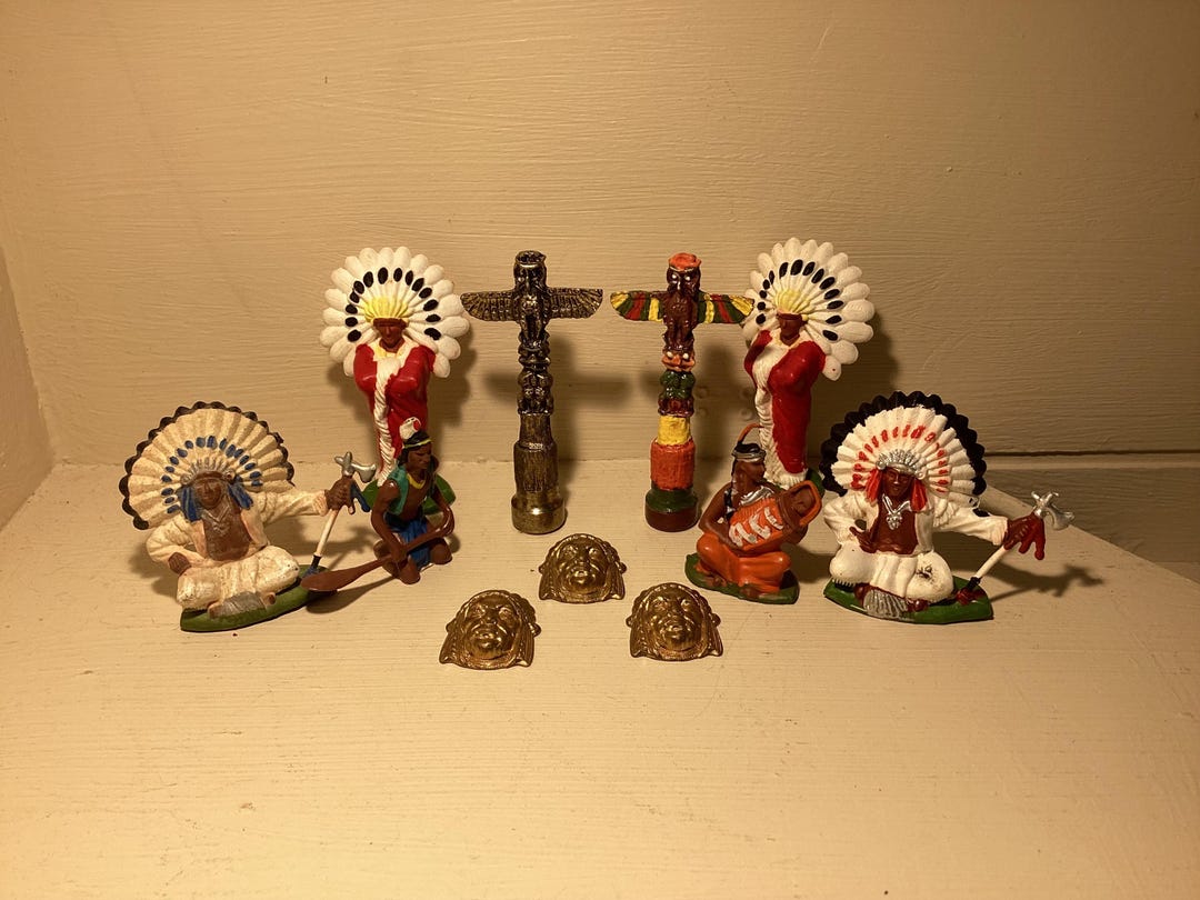 Miniature Indian Figures Masks Lot - Etsy