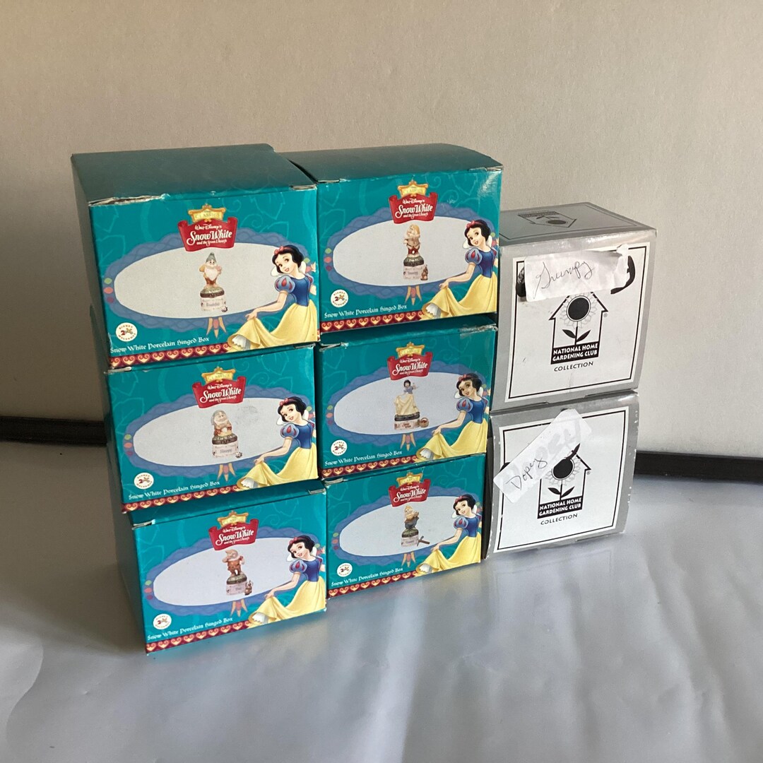 Porcelain Hinged Boxes Snow White & the Seven Dwarfs Figures - Etsy