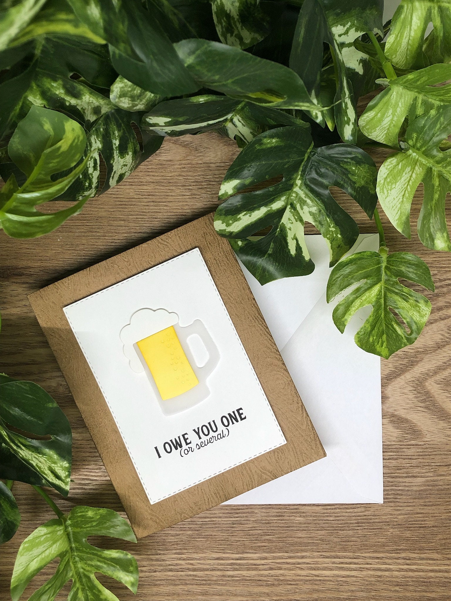 I Owe You One Handmade Thank You Card - Etsy