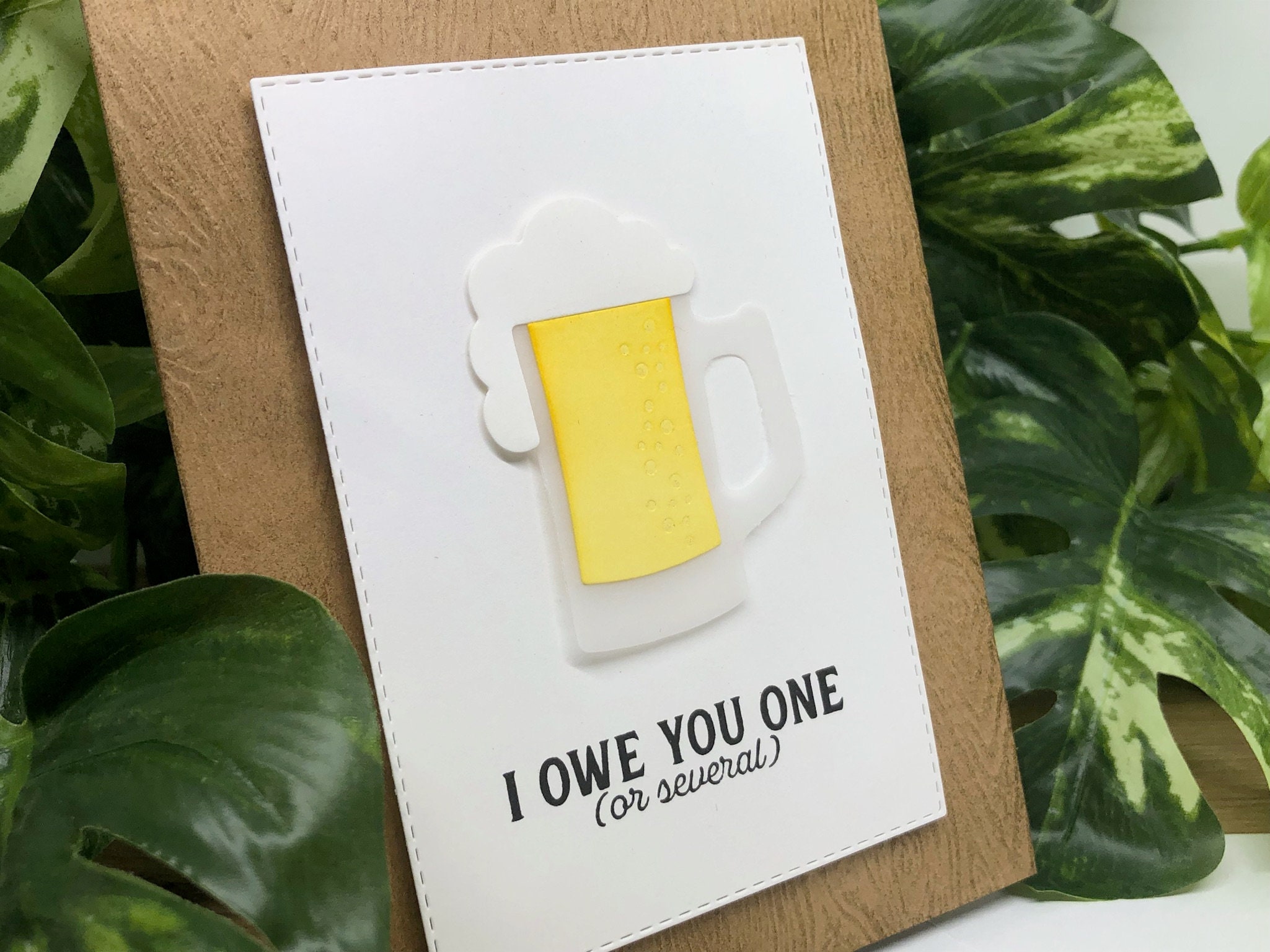 Personalised Beer Glass Biscuit Card