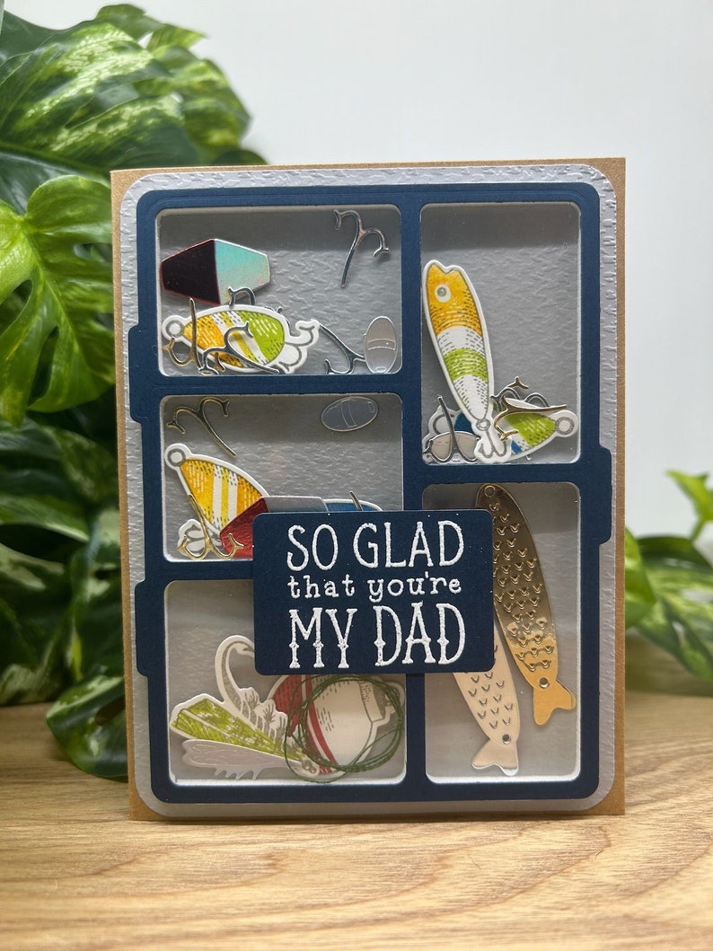 Father's Day Tackle Box Handmade Shaker Card - Etsy