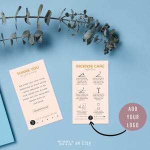 Incense Care Card Template, Aromatherapy Scented Stick User Guide ...