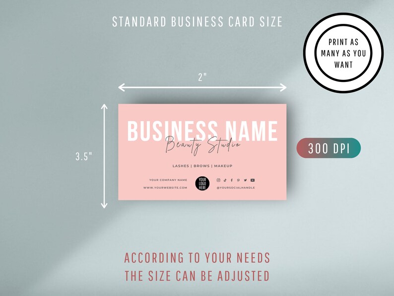 Editable Loyalty Card Template Beauty Salon Stamp Card Design - Etsy