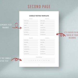 Candle Testing Template, Printable Candle Burn Test Log Sheet to Make ...