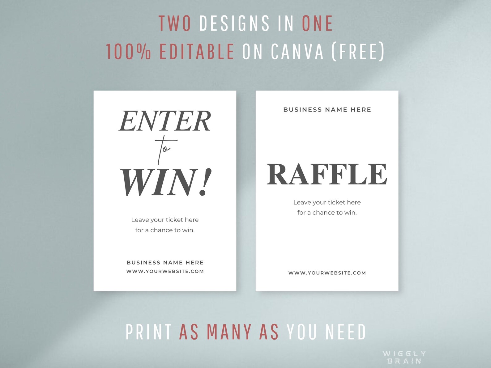 Raffle Sign Template, Editable DIY Enter to Win Poster, Business Event ...