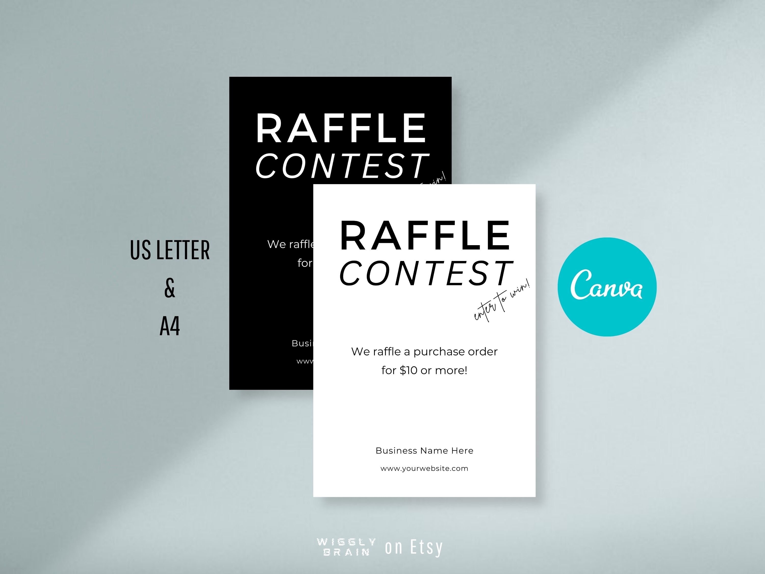 Editable Raffle Sign Template, DIY Enter to Win Poster, Business Event ...