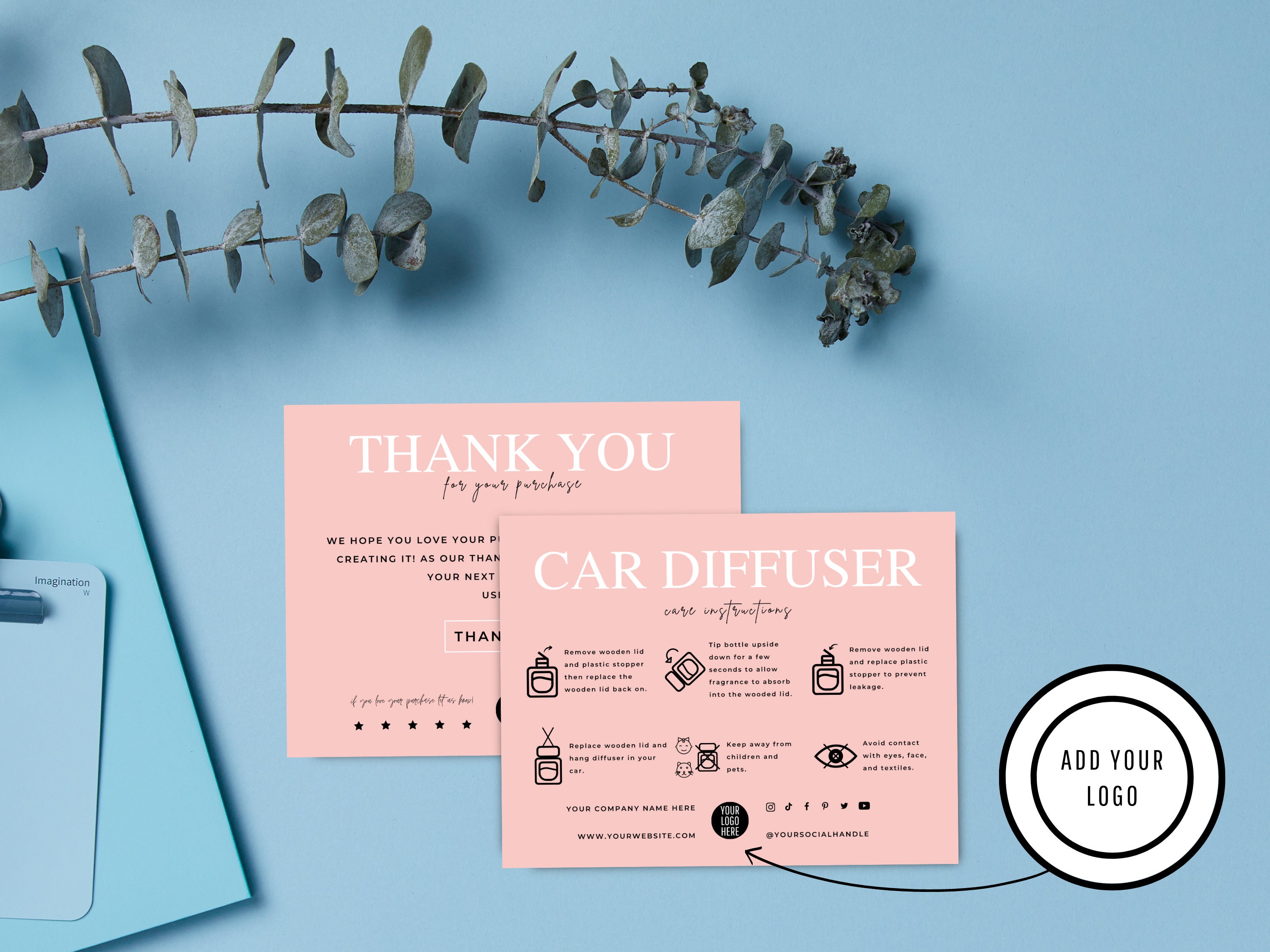 Editable Car Diffuser Care Card Template Car Scent Care - Etsy Australia