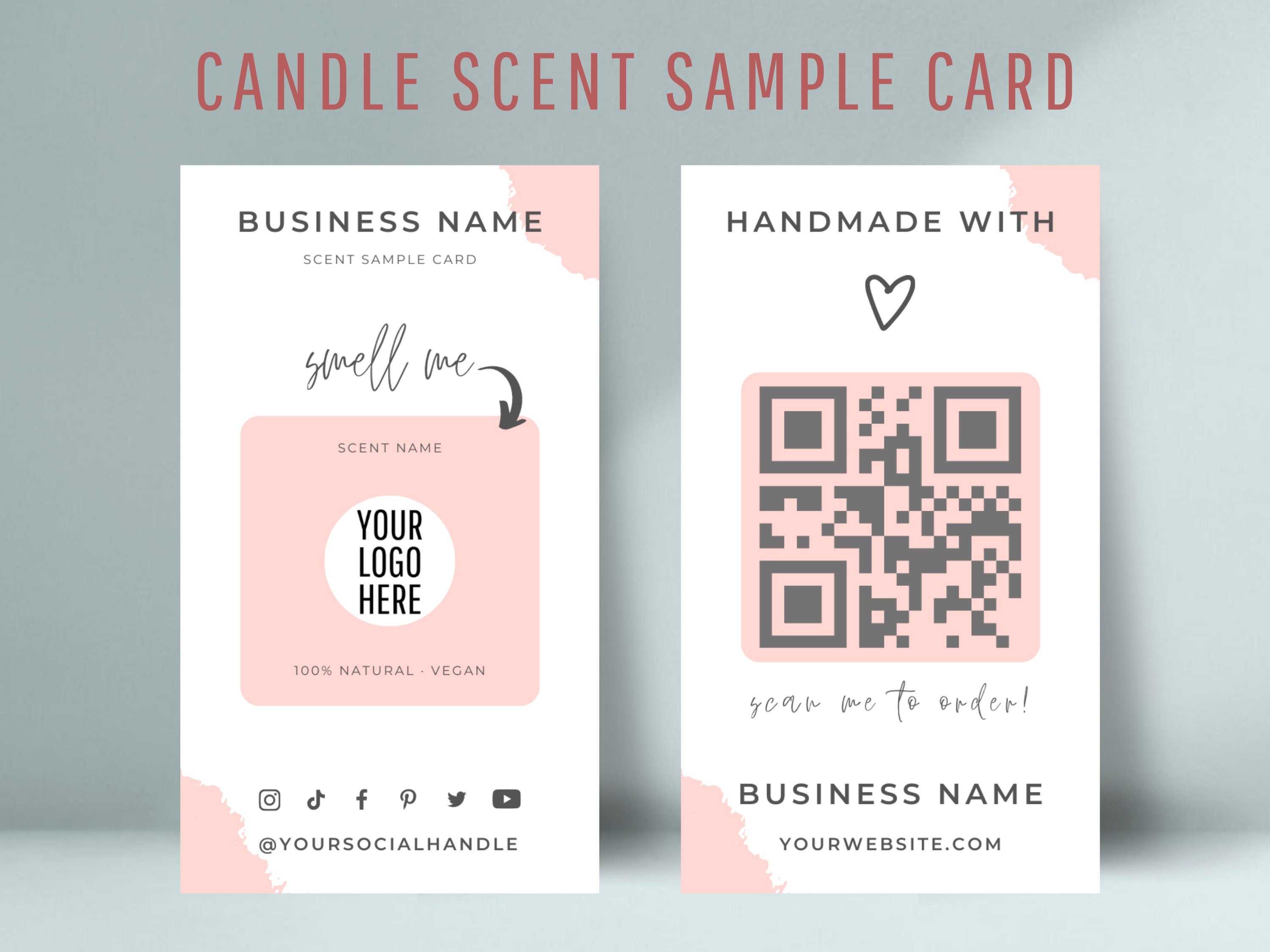 Editable Candle Sample Card Template, Printable Smell Sample Cards ...