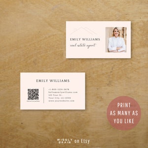 Real Estate Agent Business Card Template, Realtor Contact Cards ...