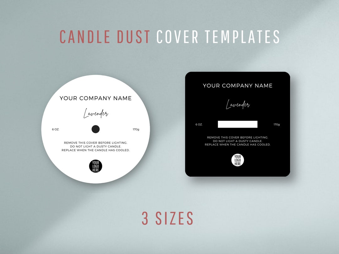 Editable Candle Dust Cover Template, Printable Candle Dust Covers ...