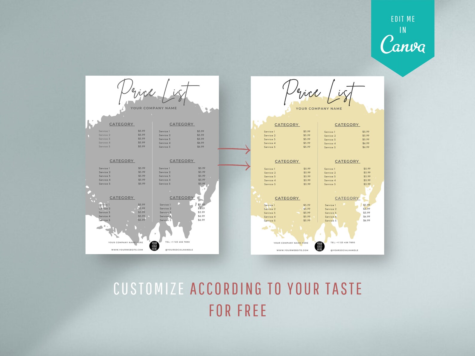 Editable Vinyl Price List Template Printable Pricing Sheet - Etsy