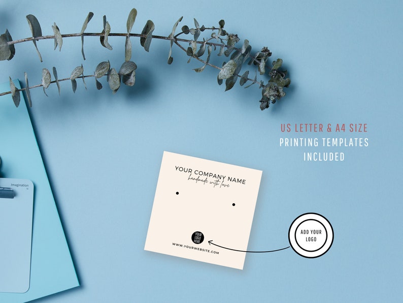 Printable Earring Card Templates Editable Earring Display | Etsy