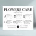 Editable Flowers Care Card Template, Bouquet Care Guide, Printable ...
