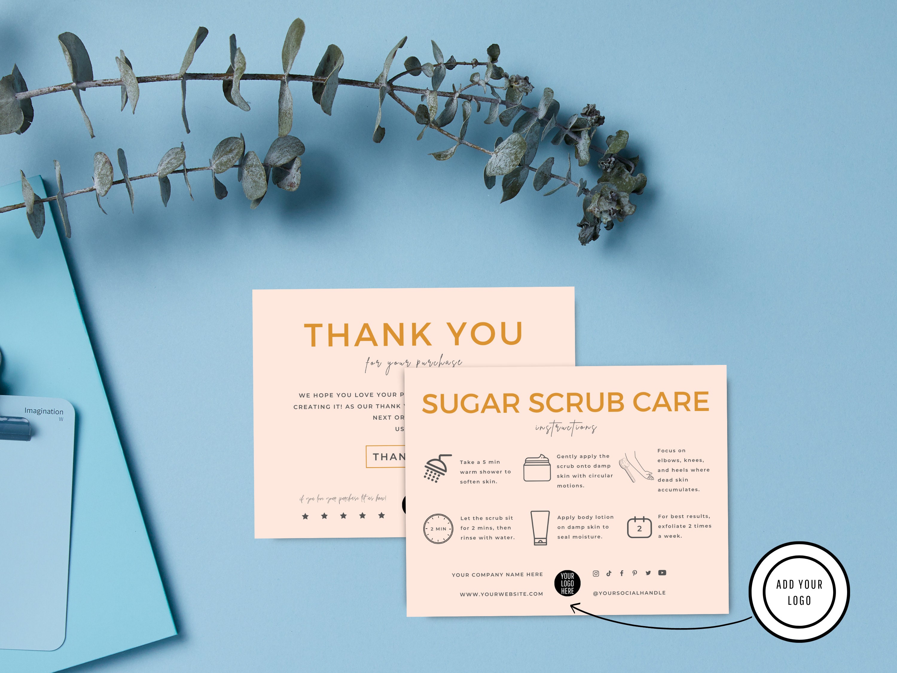 Editable Sugar Scrub Care Card Template Body Scrub Care | Etsy