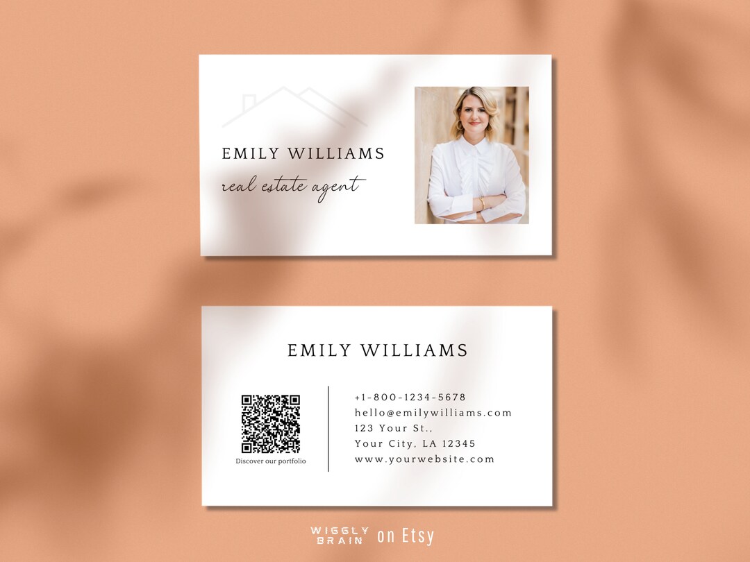 Real Estate Agent Business Card Template, Realtor Contact Cards ...