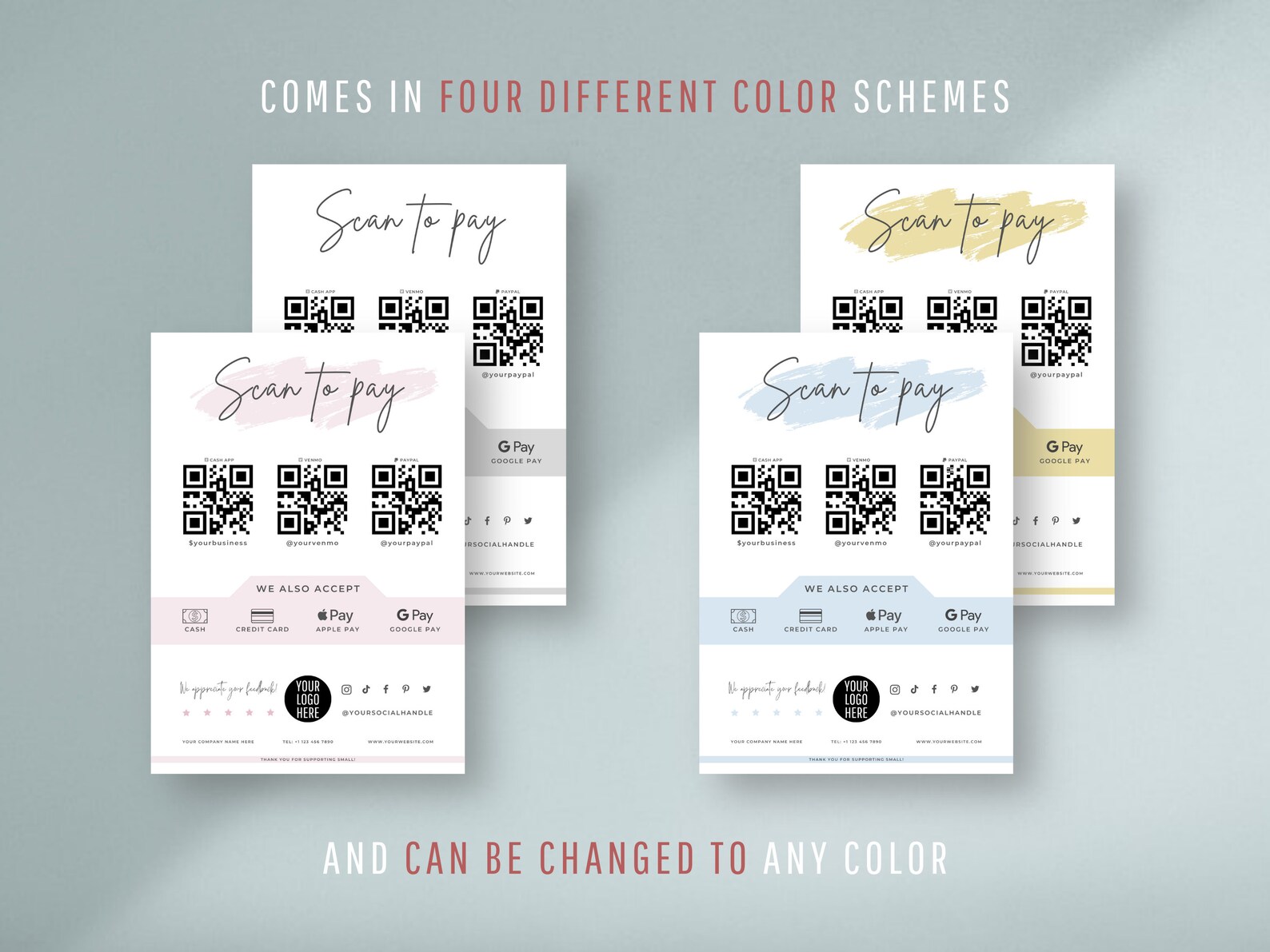 QR Code Sign Template, Scan to Pay Payment Sign, Custom Venmo QR Code ...